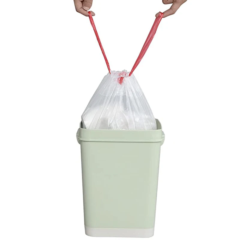 HDPE Drawstring Trash Bag Heavy Carrier Drawtape Bag on Roll Trash Bag ...