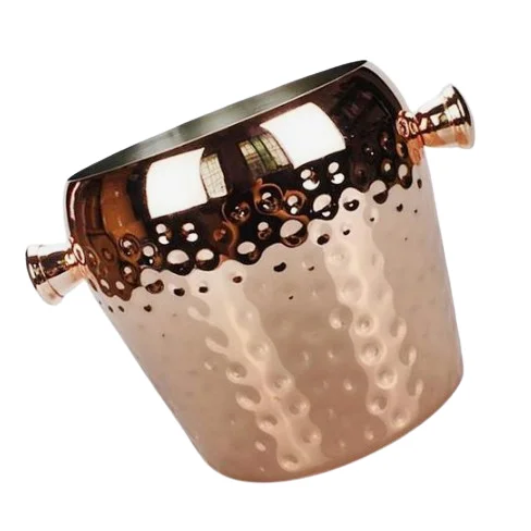 Amazing Style Stainless Steel Hammered Design Ice Bucket with Metal ...