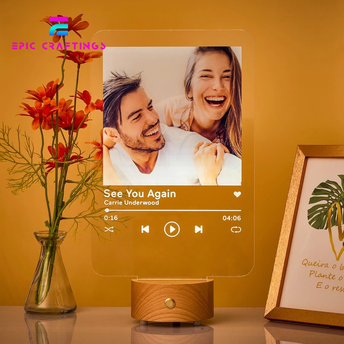Personalized Acrylic Spotify Plaque With Custom Photo Customized Music ...
