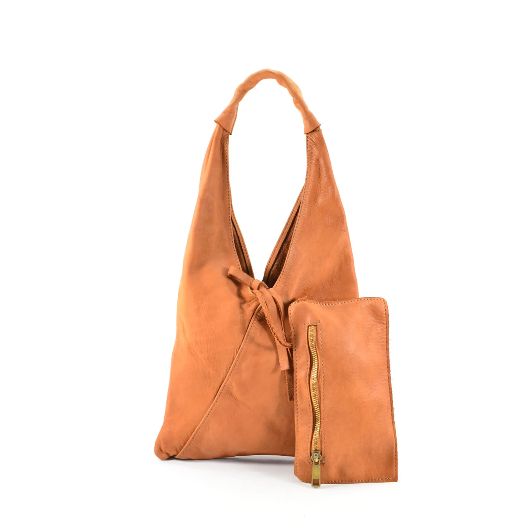 Unlined Bag with Leather Zip Pocket in Soft Calfskin S316 for Woman ...