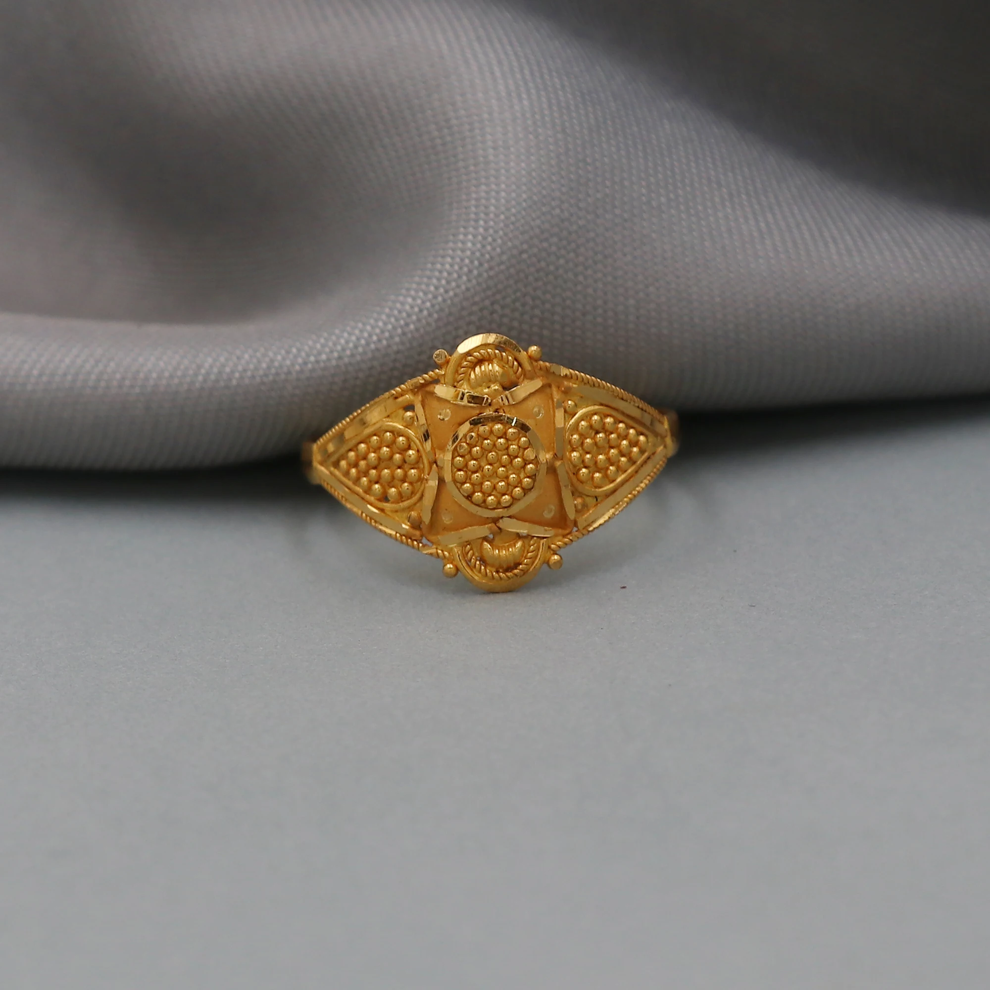 Pure 22k Gold Ring Yellow Gold Women 22kt Gold Ring Indian Handmade ...