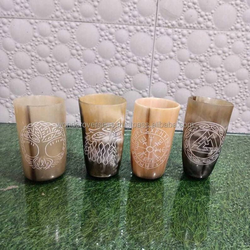 Finish Ox Horn Viking Horn Glass Beer Wine Drinking Horn Glass ...