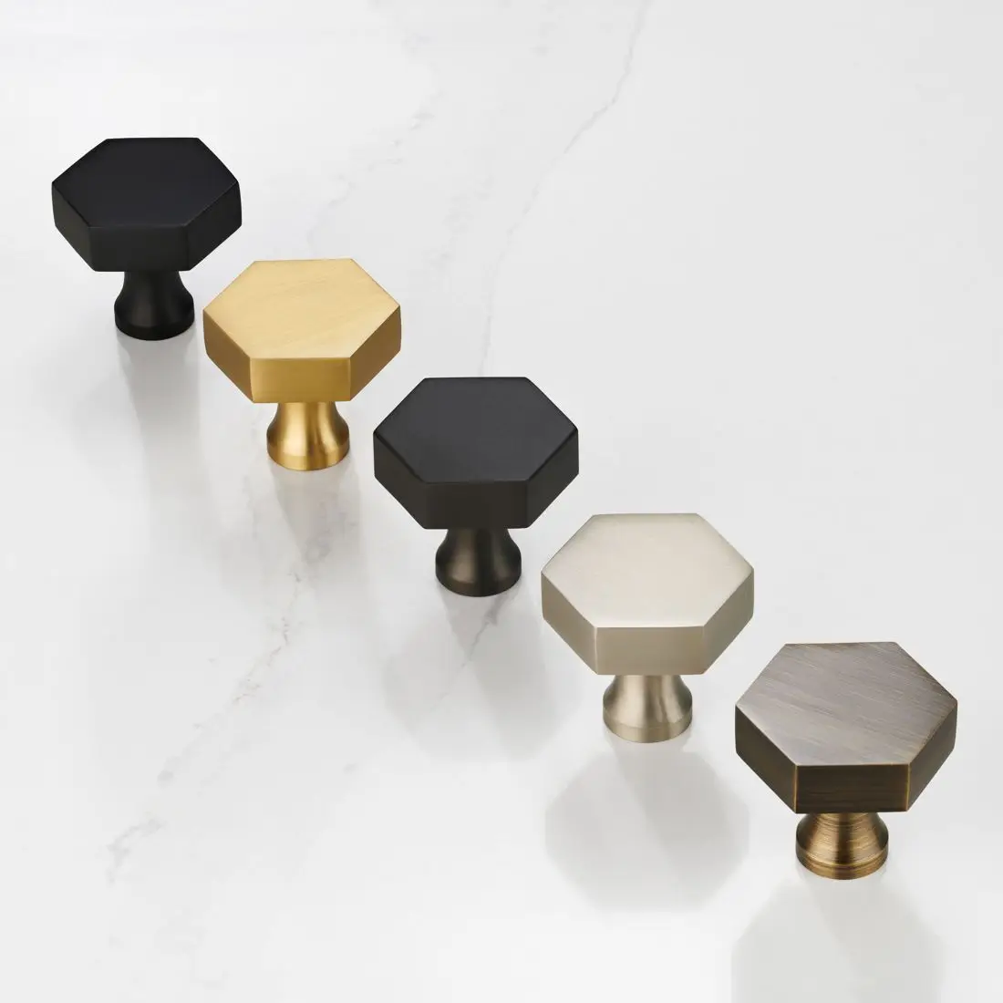 Solid Brass Fantastic Design Hexagonal Door Knobs For Home Dresser Door ...
