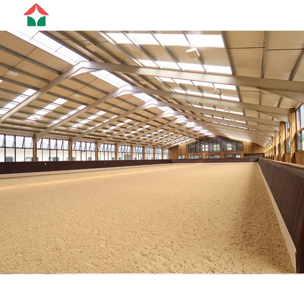 Long Lifespan Prefabricated Steel Structure Horse Arena Using Glass ...