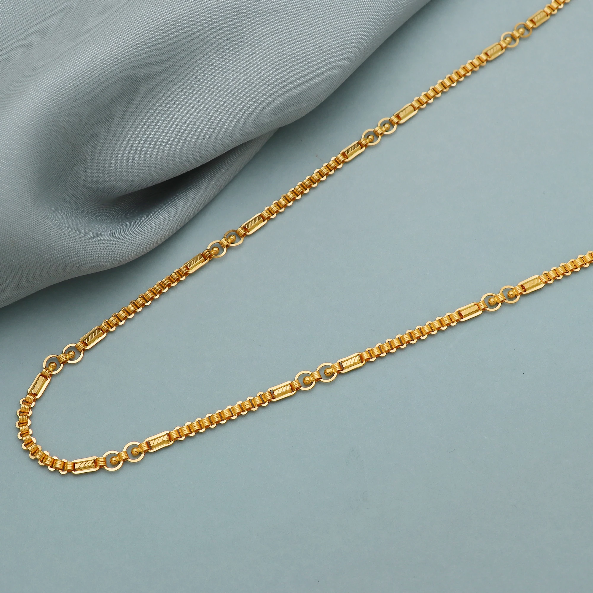 Trendy 22k Yellow Gold Chain Necklace Jewelry Indian Real Gold 22kt ...