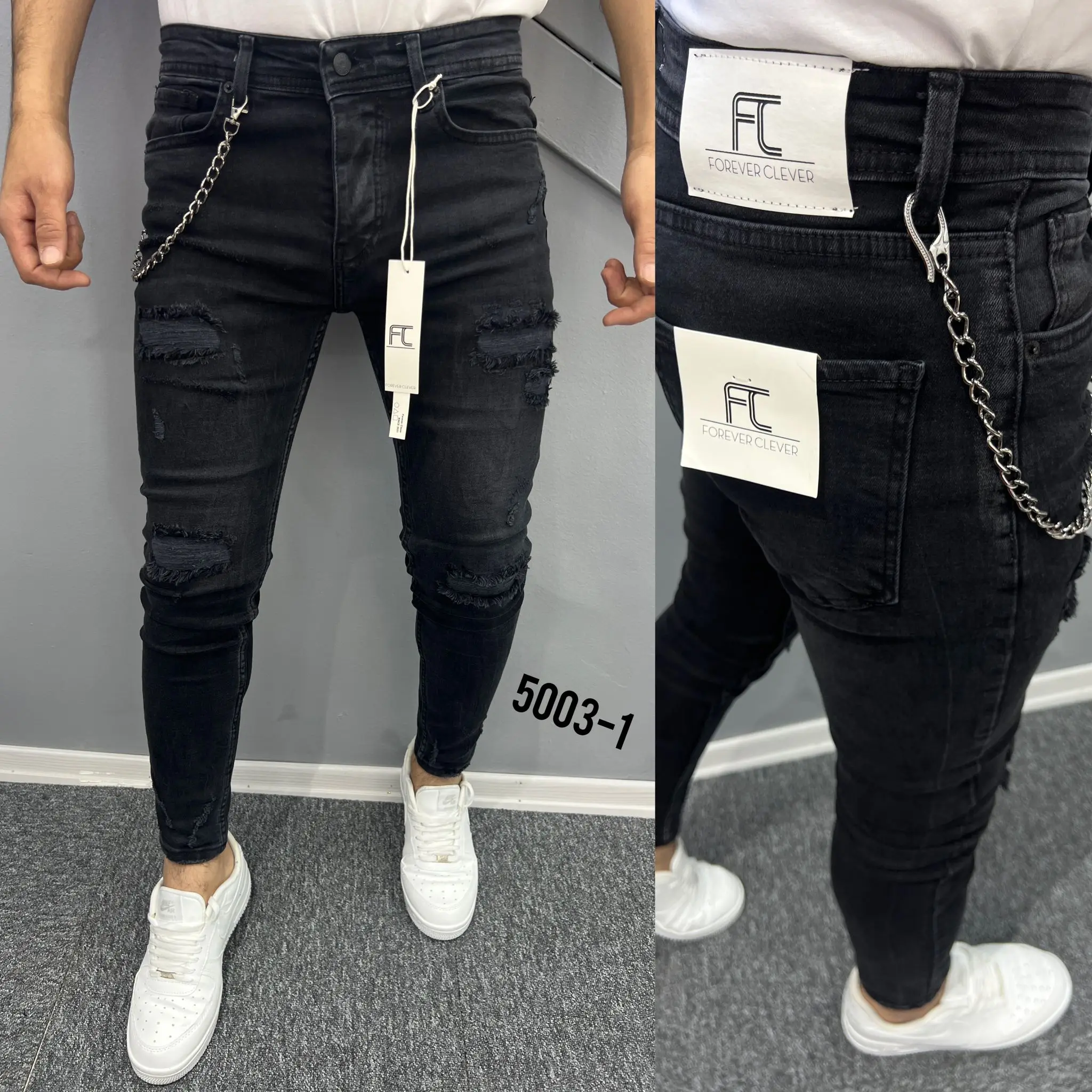 Premium Quality Stacked Jeans Men Skinny Distressed Vintage Custom ...