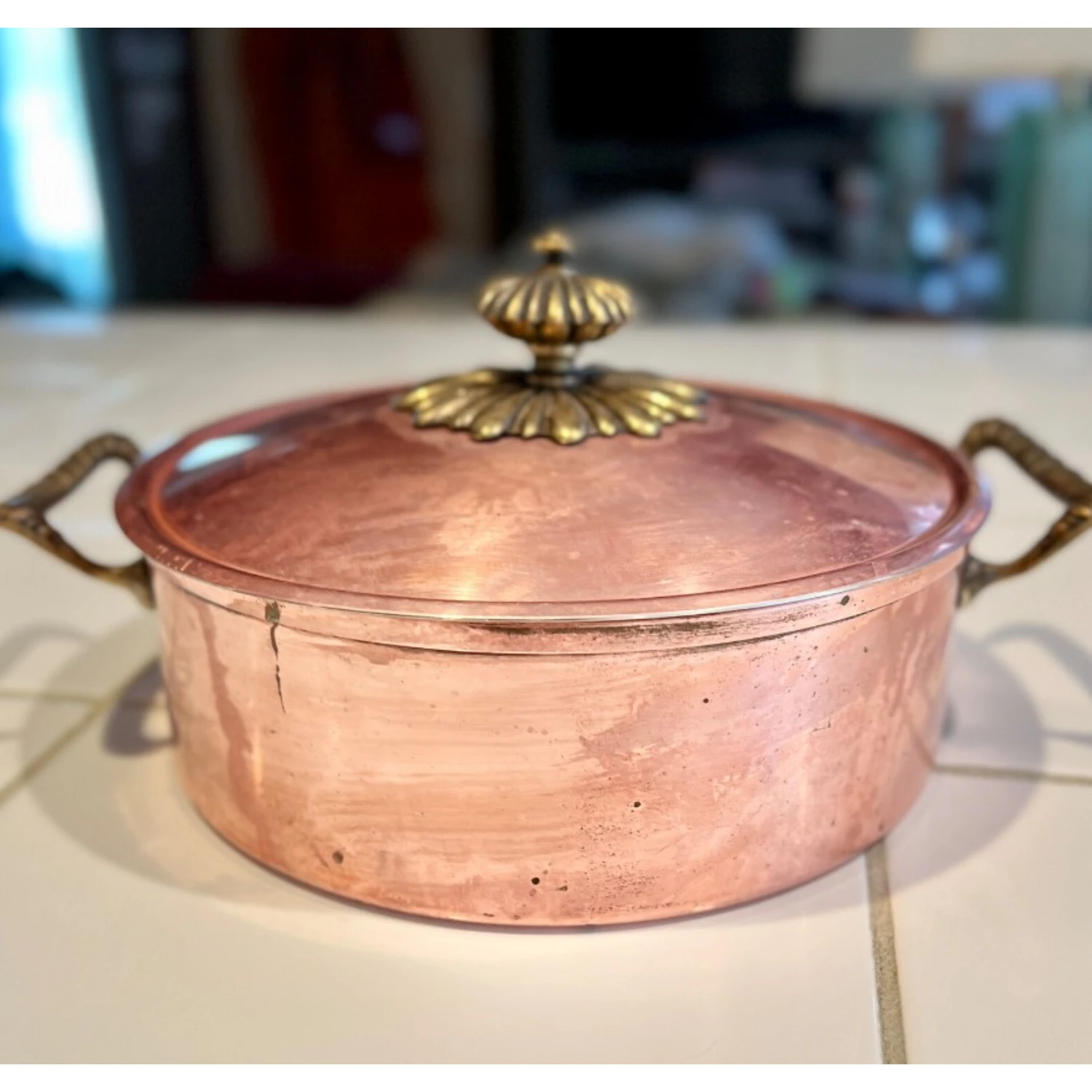 Cooking Pot Belly Casserole With Antique Design Brass Gold Color ...
