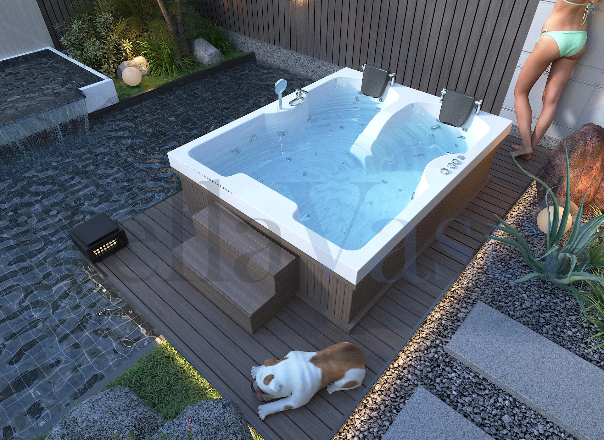 Amsterdam Jacuzzi Extra Square Jacuzzi Designed For Two People It Is ...