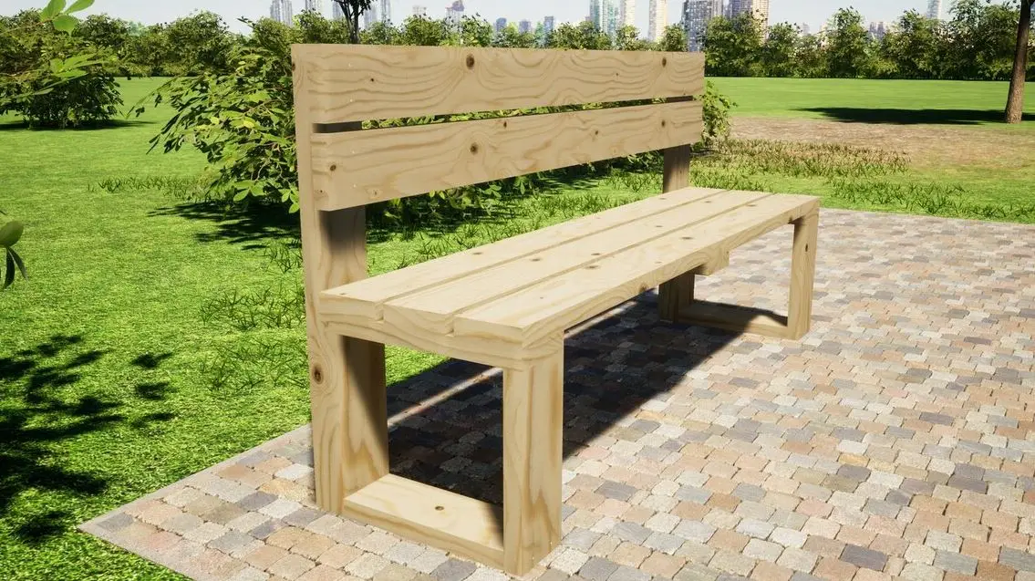 Farmhouse Wooden Outdoor Garden Patio Bench For Home Hotel Garden ...