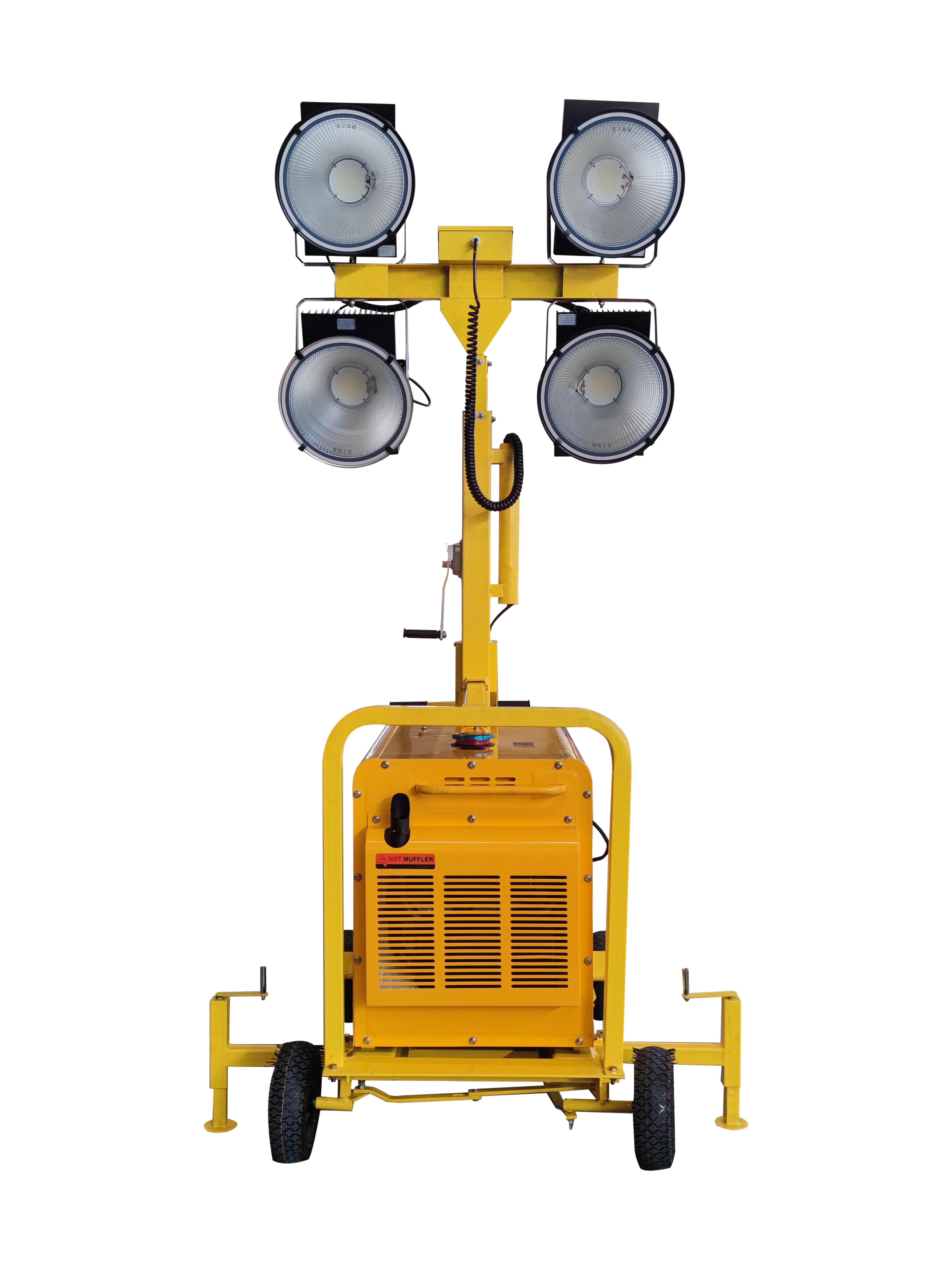 Trailer Mobile Light Tower - 5kw Generator with 4x500w Halogen Lamps