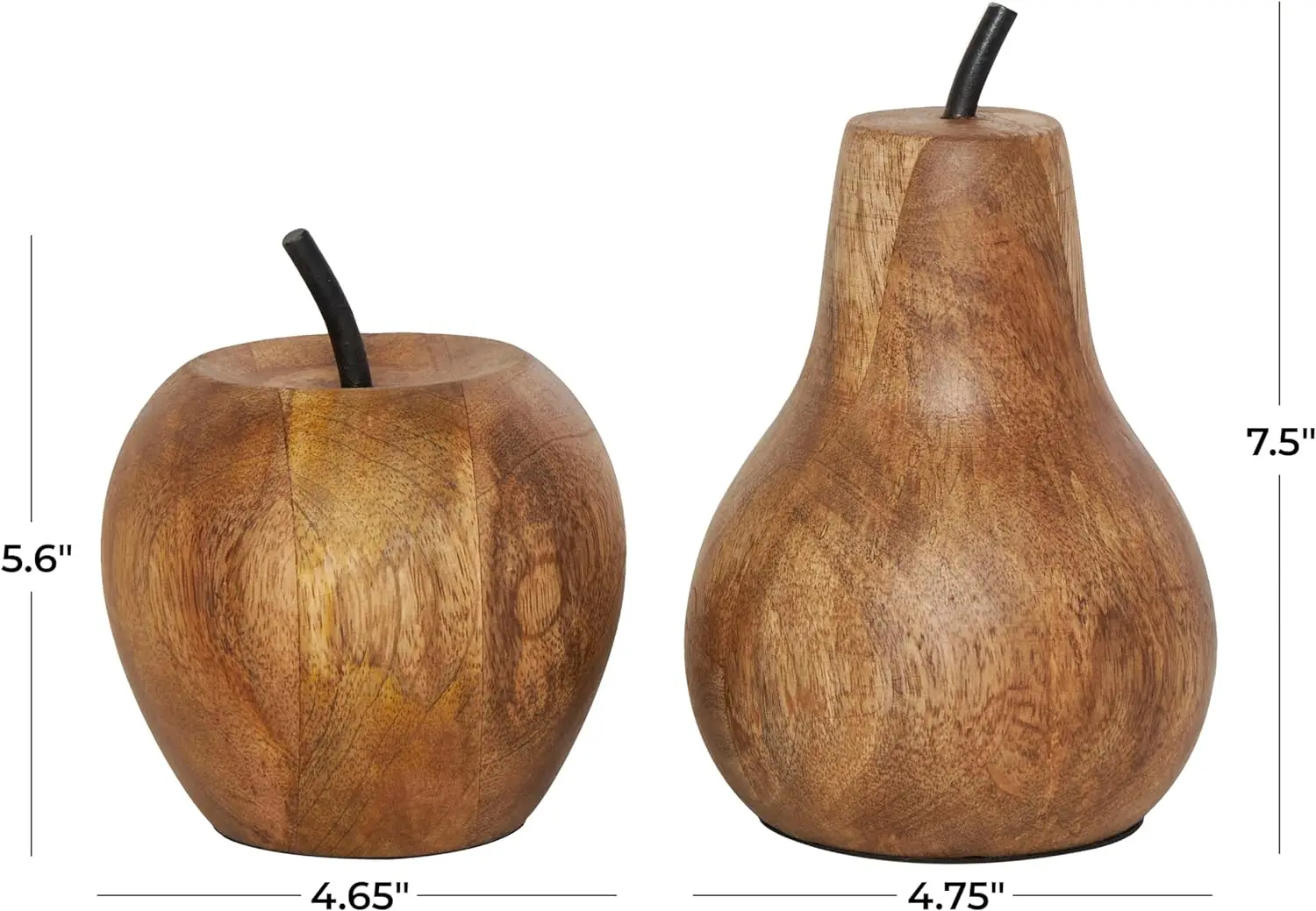 Mango Wood Fruit Sculptures - Elegant Decorative Pieces