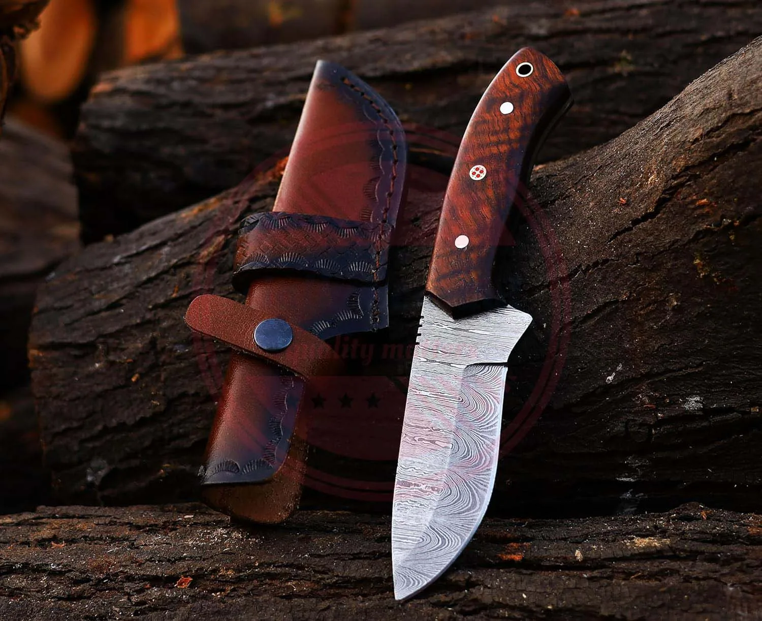 Handmade Damascus Steel Fixed Blade Hunting Knife\ High Carbon Fixed ...