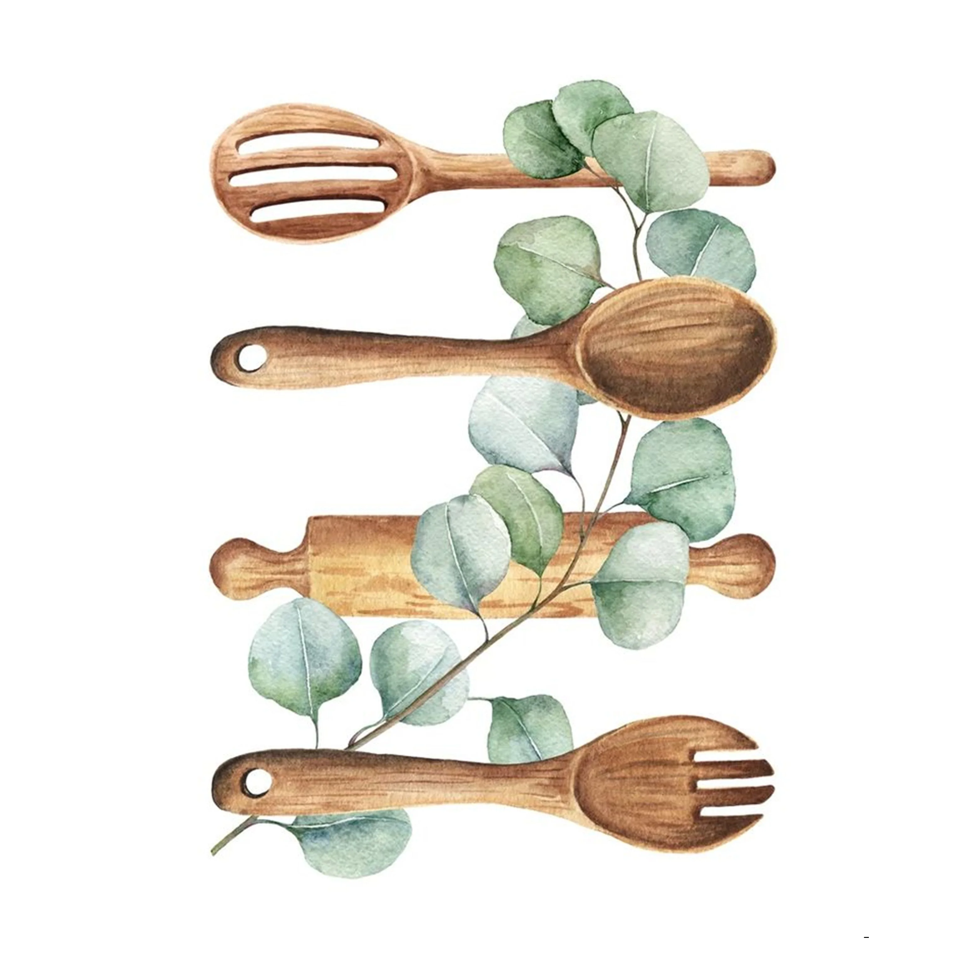 Premium Handmade Wooden Kitchen Utensil Set Different Types of Spoons ...