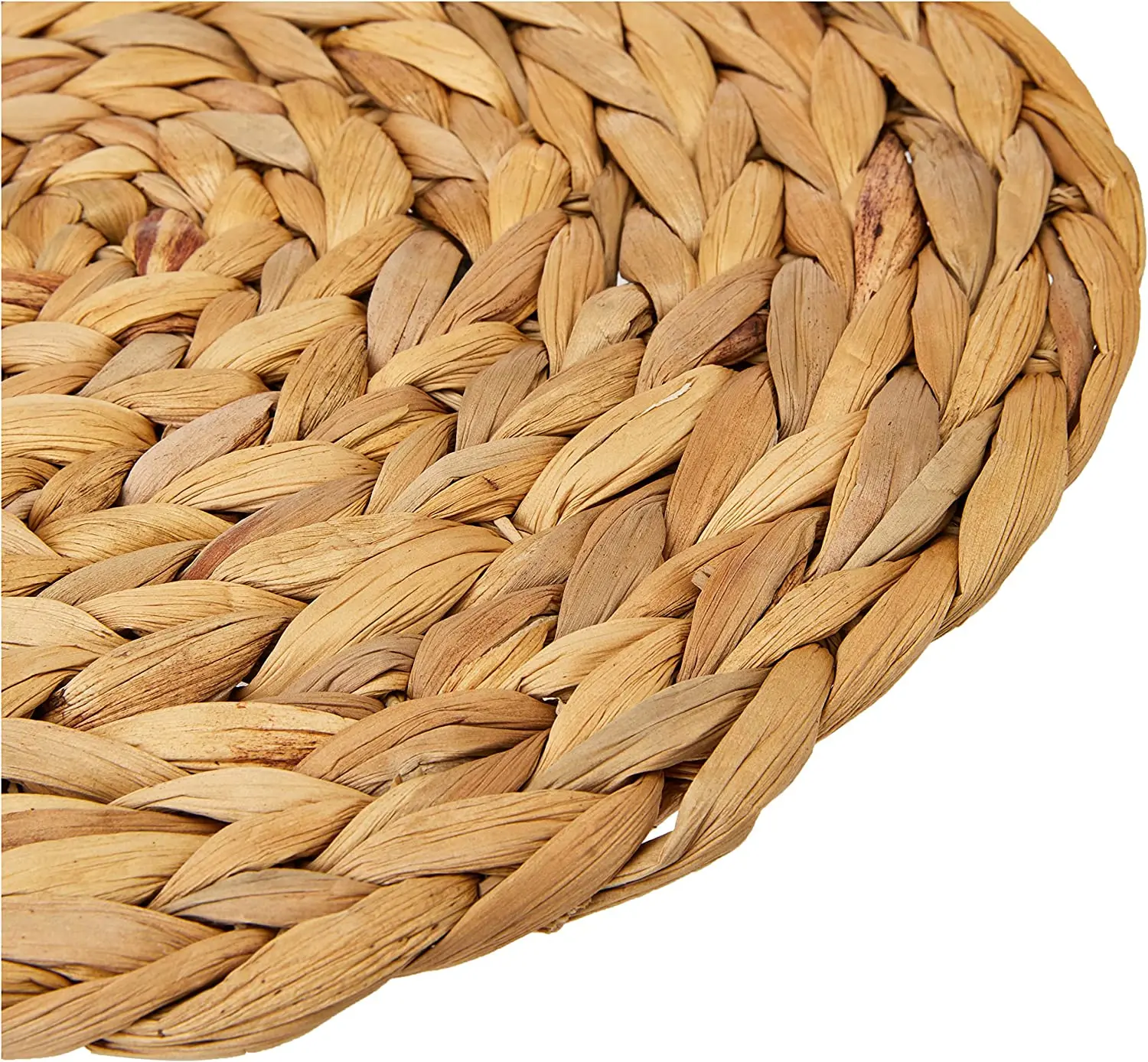 Natural Water Hyacinth Weave Round Braided Placemat