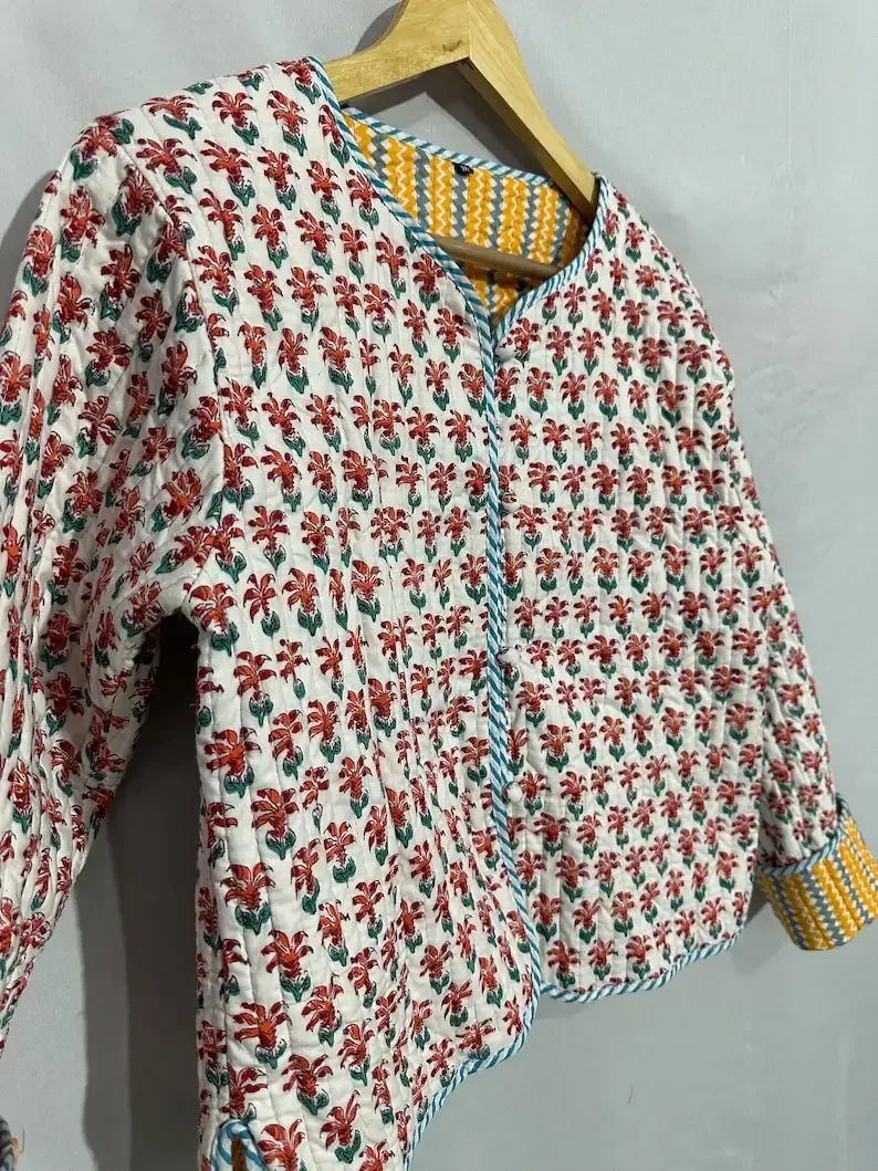 Quilted Kantha Jacket - Reversible, 100% Cotton Artisanal