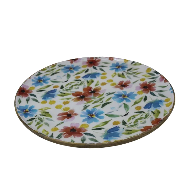 Modern Design Wooden Round Plate Natural Color Stylish Dinnerware Plate ...