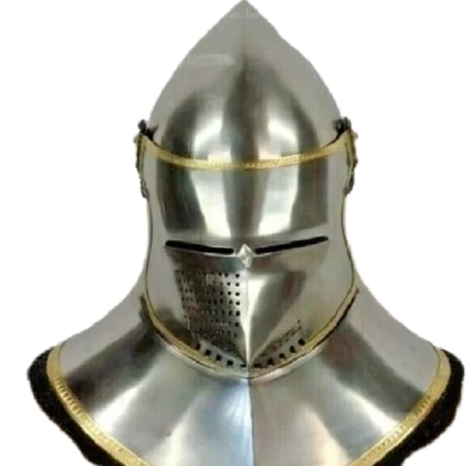 Hmb 18g Medieval Palazzo Ducale Bascinet Helmet With Chainmail Coif And ...