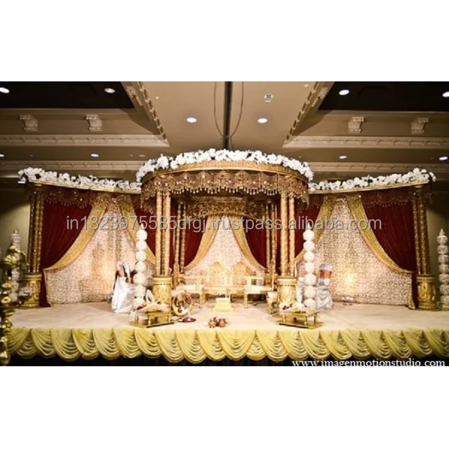 Hot Sale Modern Gold Stage Round Backdrop For Birthday Event Wedding ...