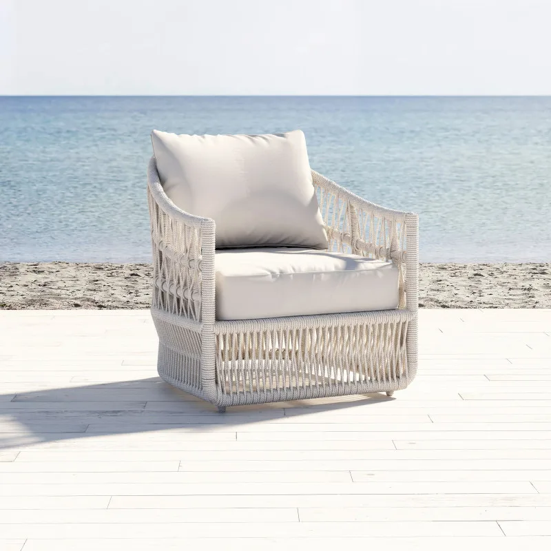 Minotur Lounge Chair Made Of Aluminum Frame Wrapped In Woven Ropes And ...