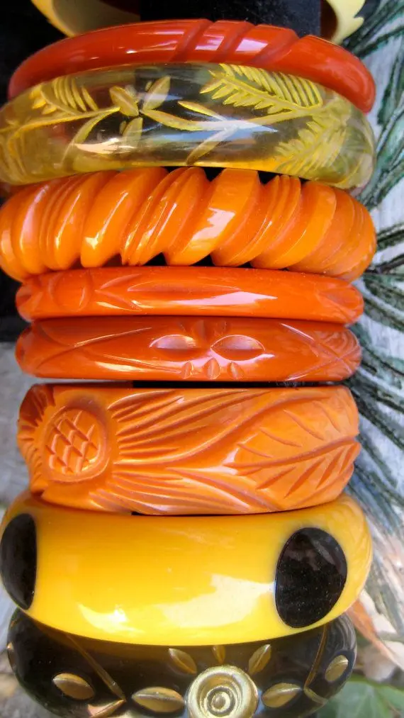 Brown and Ivory Vintage Bakelite Bangles Custom Hot Sale DIY Jewelry ...