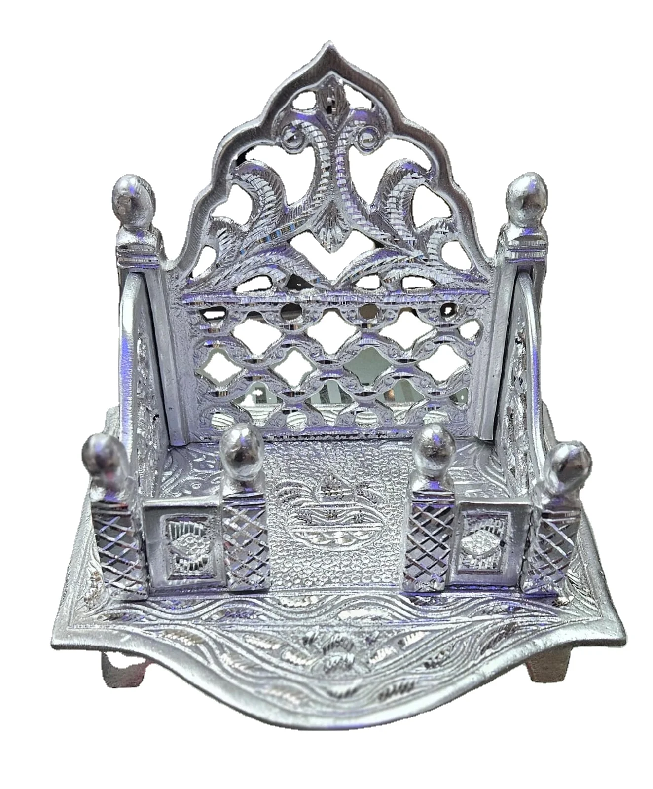 Silver Mandir Singhasan Home Pooja Mandir Decoration - Buy Silver Pooja ...