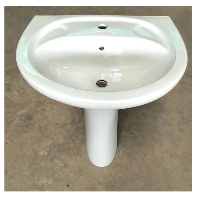 Repose Wash Basin with Pedestal - Modern Ceramic Hand Sink