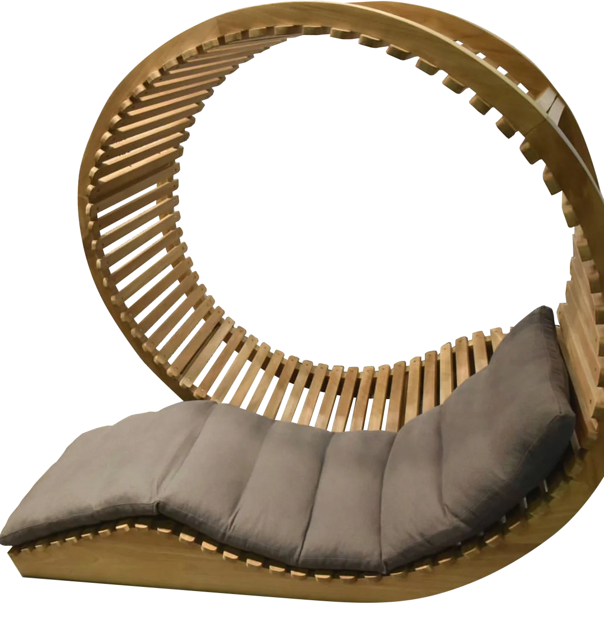 Eli Round Double Outdoor Daybed with Teak Solid Wood Material Sunproof ...