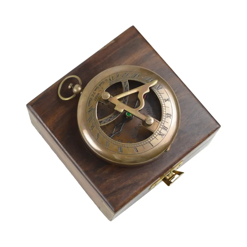 Vintage Maritime Antique Brass Sundial Compass Nautical Decor Gift ...