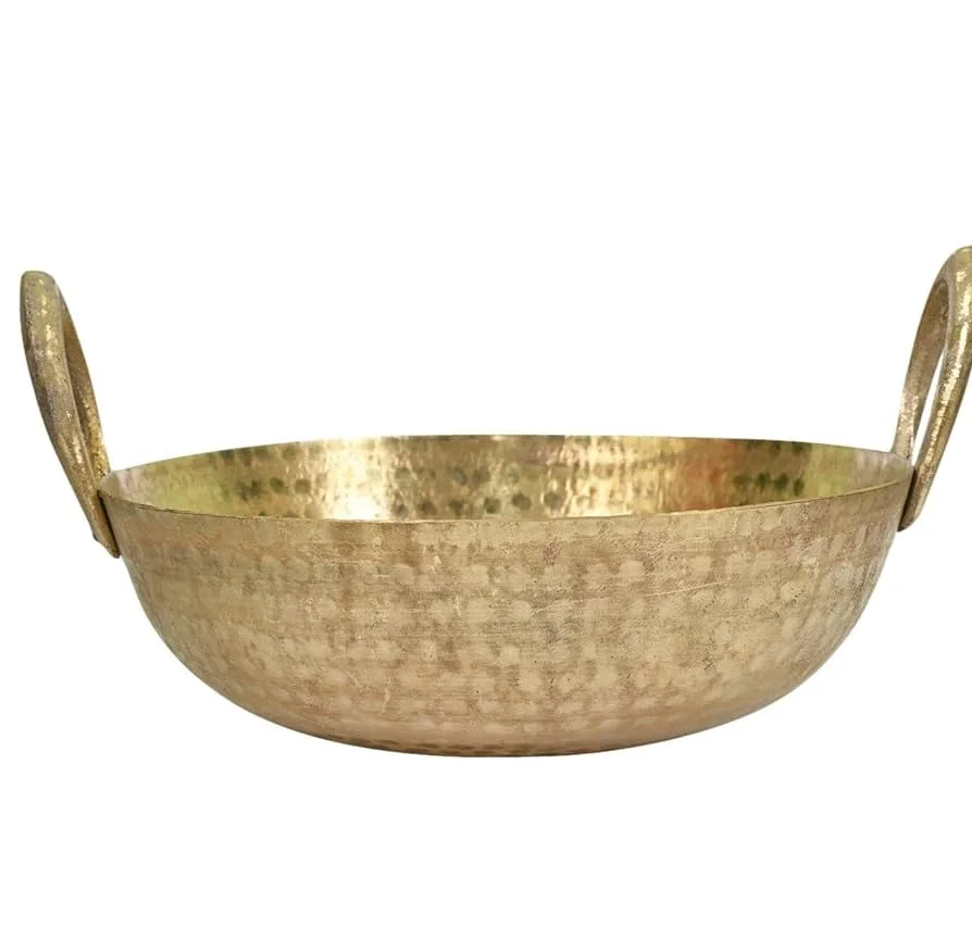 Advantageous Design Brass Kadai Hammered Round Shape Serving Food ...