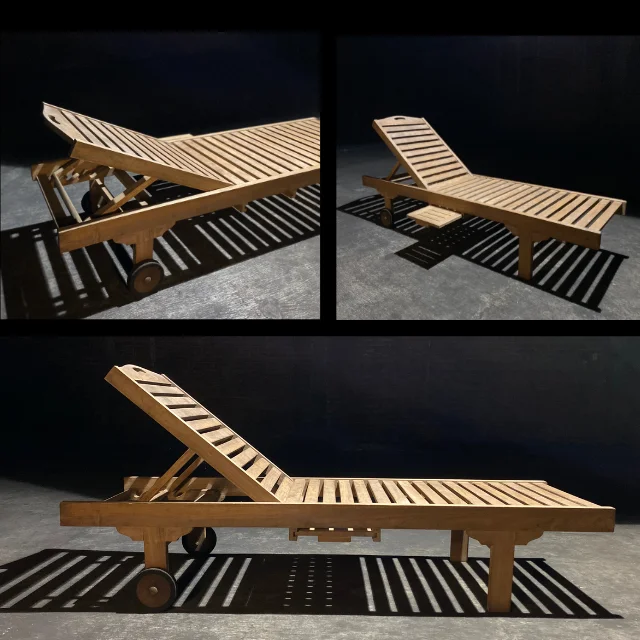 Contemporary Outdoor Wooden Garden Sun Lounger Luxury Designer Seaside ...