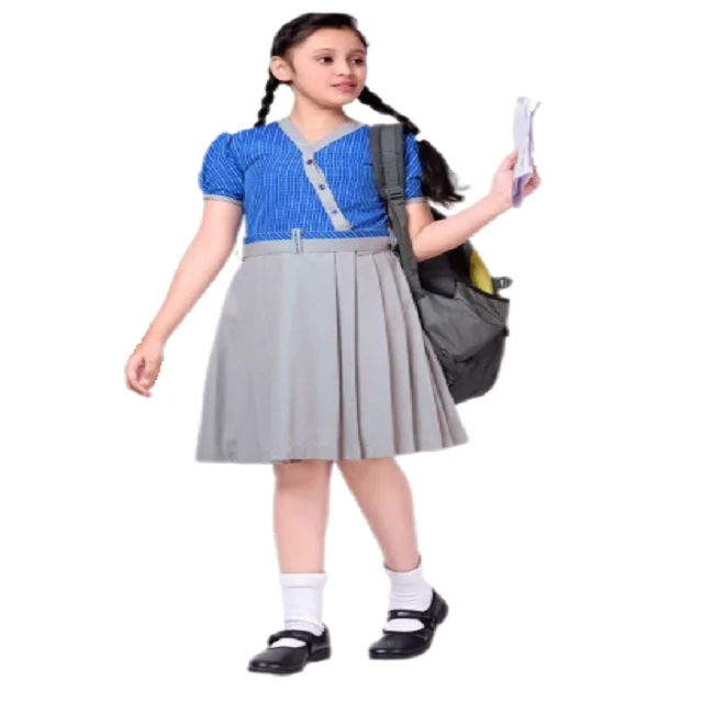 Oem Service Girls School Uniform Custom Logo Plain Checks Combination ...