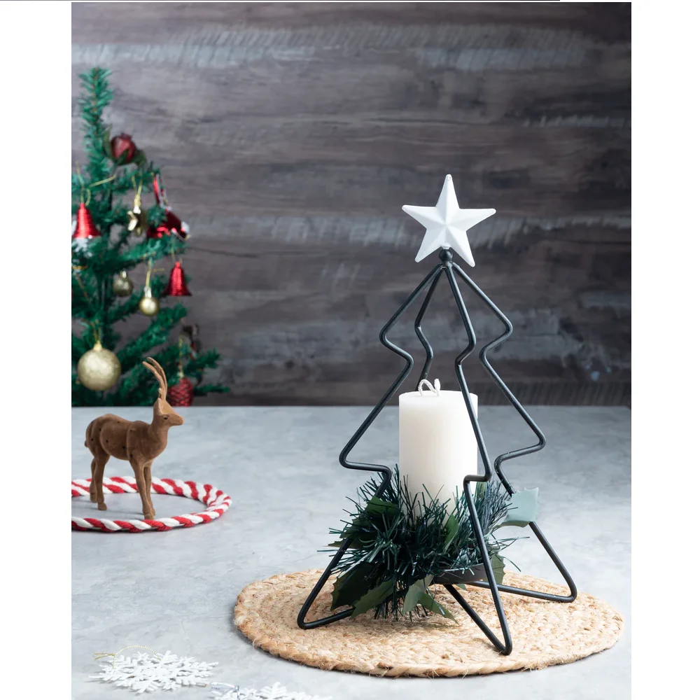 Gold Ornament Tree With Star Metal Christmas Tree for Table Home ...