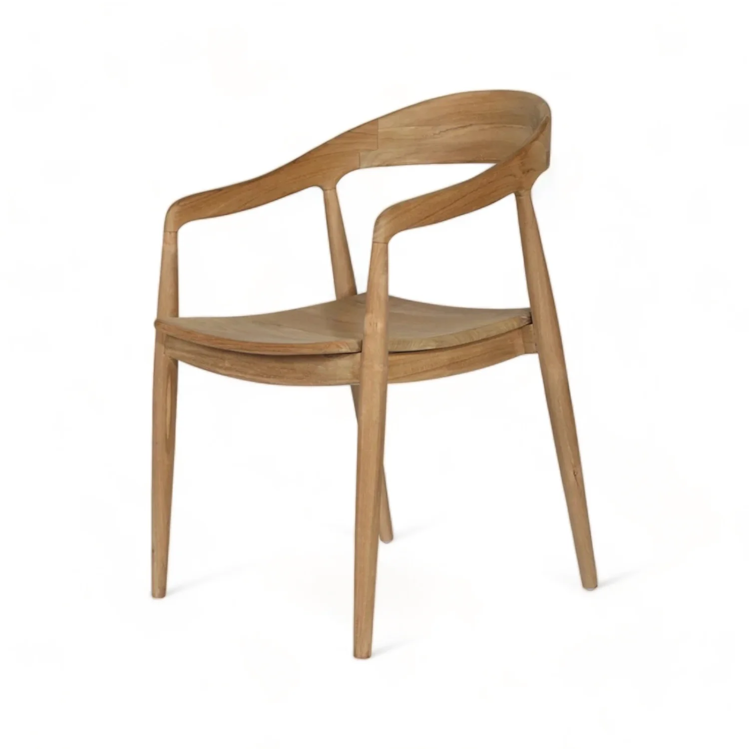 Modern Dinner Chairs - Durable Teak Wood Dining Arm Chairs