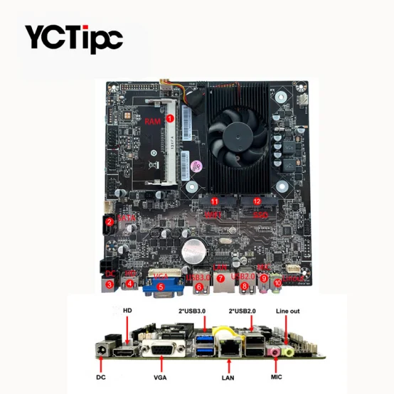Yctipc Mini Itx Industrial Pc Motherboard 17*17cm Motherboard Tdp65w ...