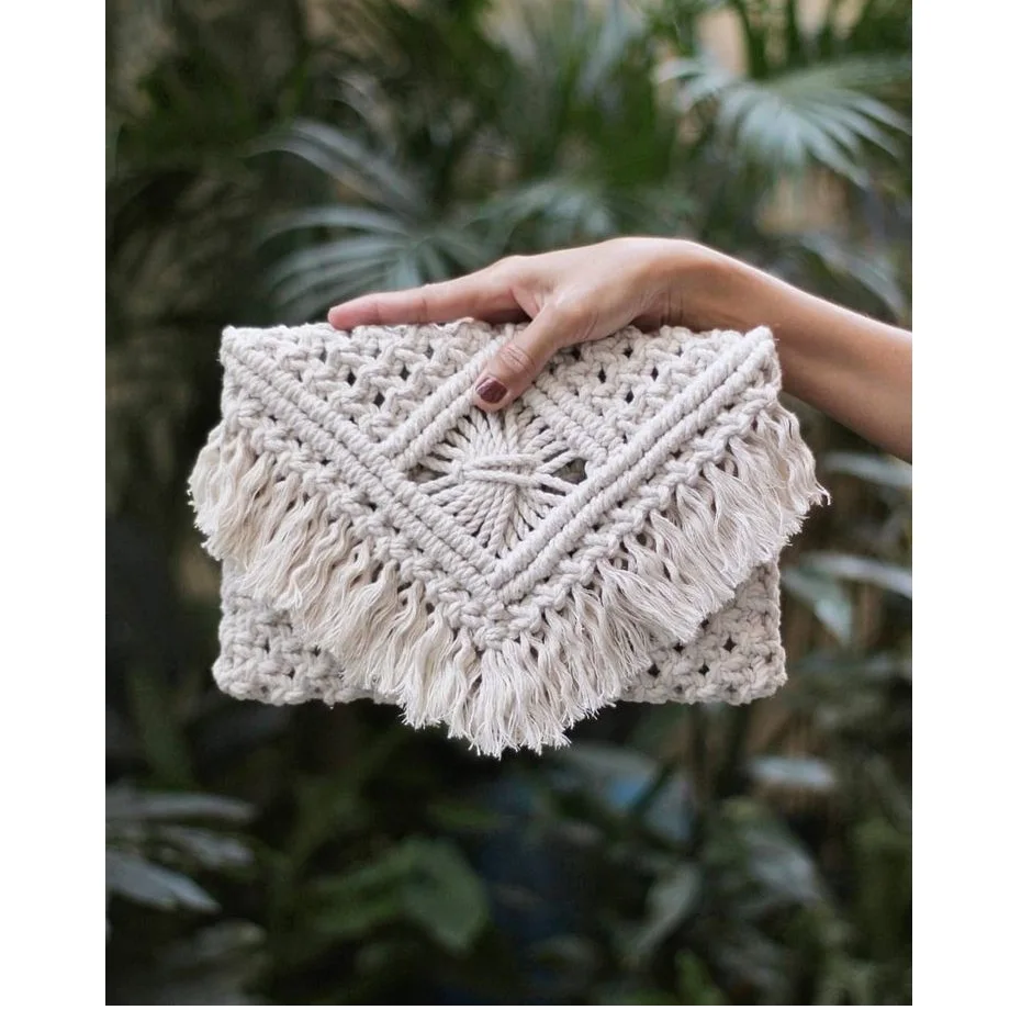 Colorful Macrame Clutch Purse Hand Woven Macrame Wallet Boho Hand Bag ...