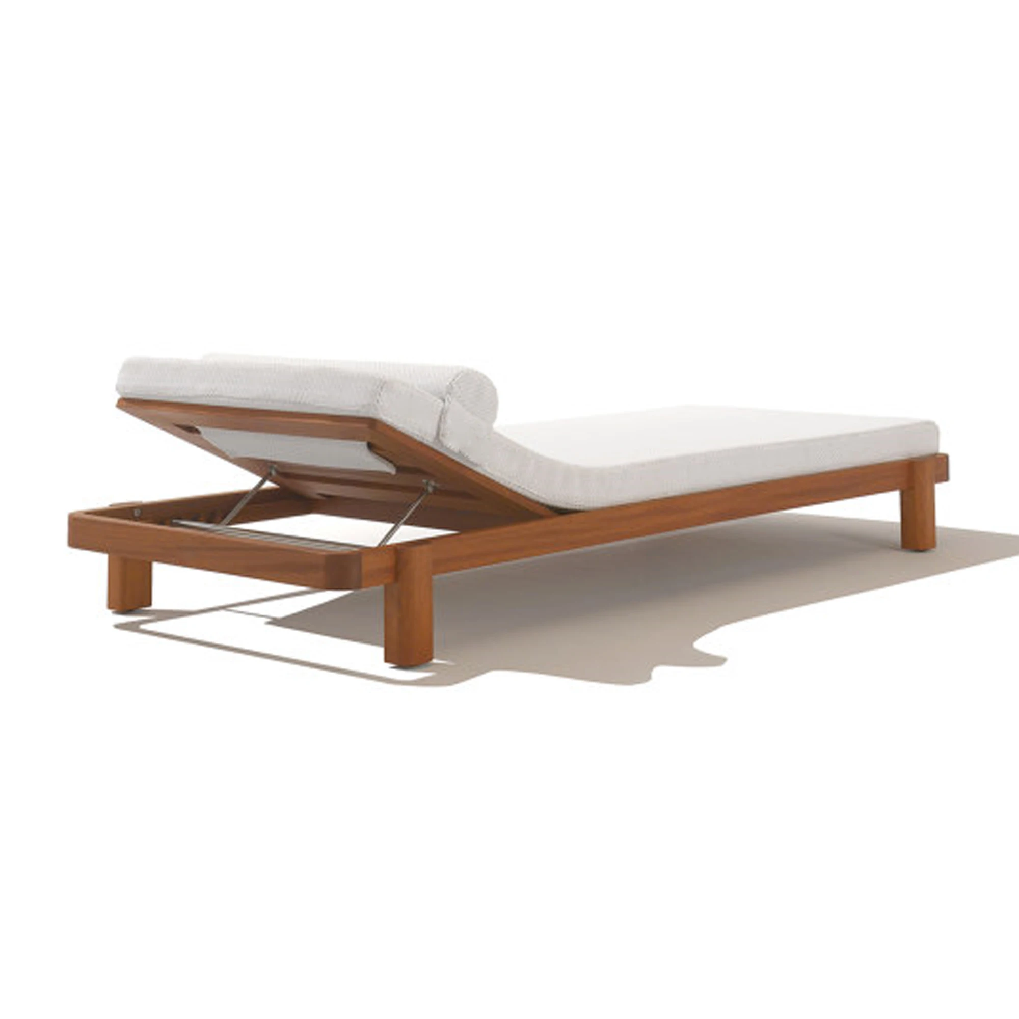 Outdoor Sun Lounger Beautiful Teak Wooden Curved Wide-body Frame - Gib ...