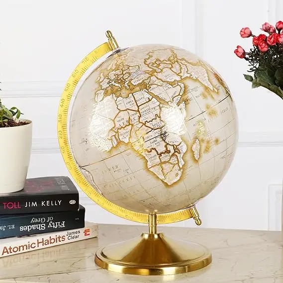 World Globe with Gold Metal Stand for Corporate Gifts Globe for Home ...