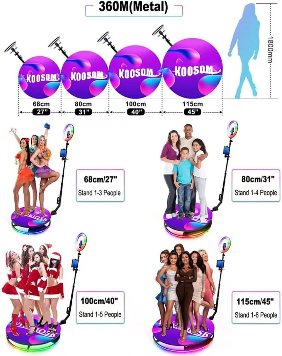 360 Photo Booth Selfie Platform With Slow Motion Portable 360 Video ...