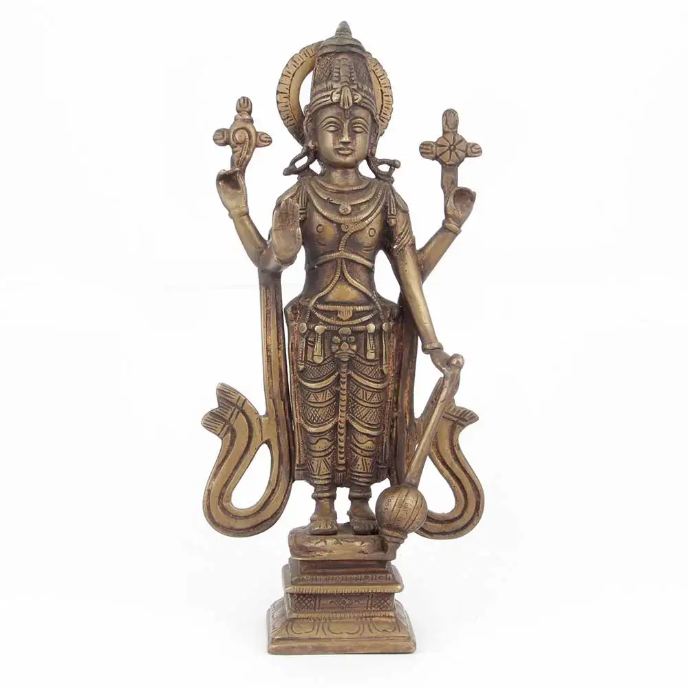 Handmade Indian Brass Sculptures - Antique Gold Statues