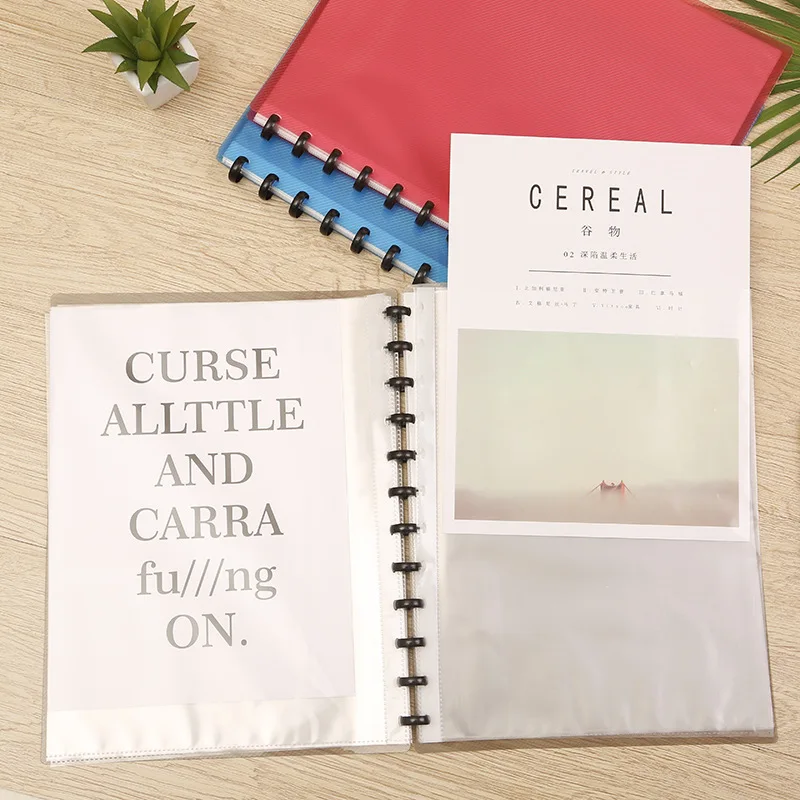 A4 Loose-leaf Folder Transparent Insert Kit Multi-page File Folder ...