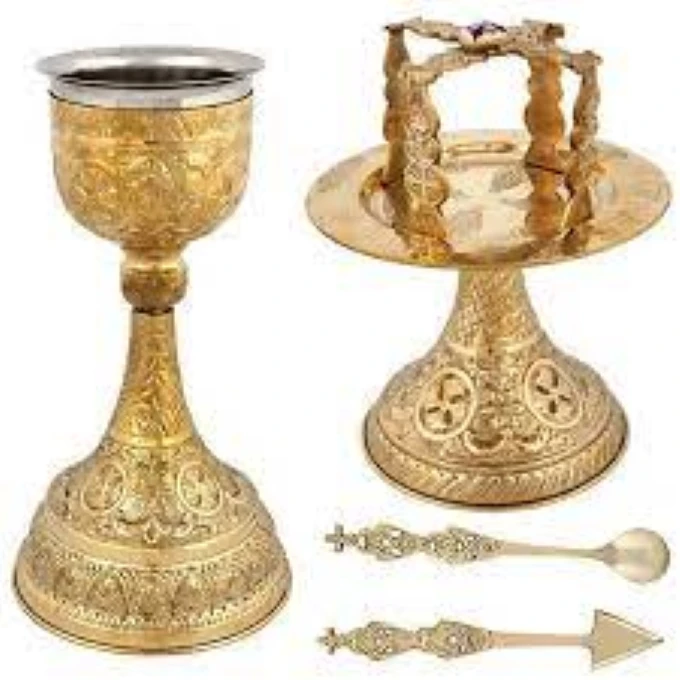 Vine Embossed Priest Chalice And Paten Set Church Eucharist Sacrament ...