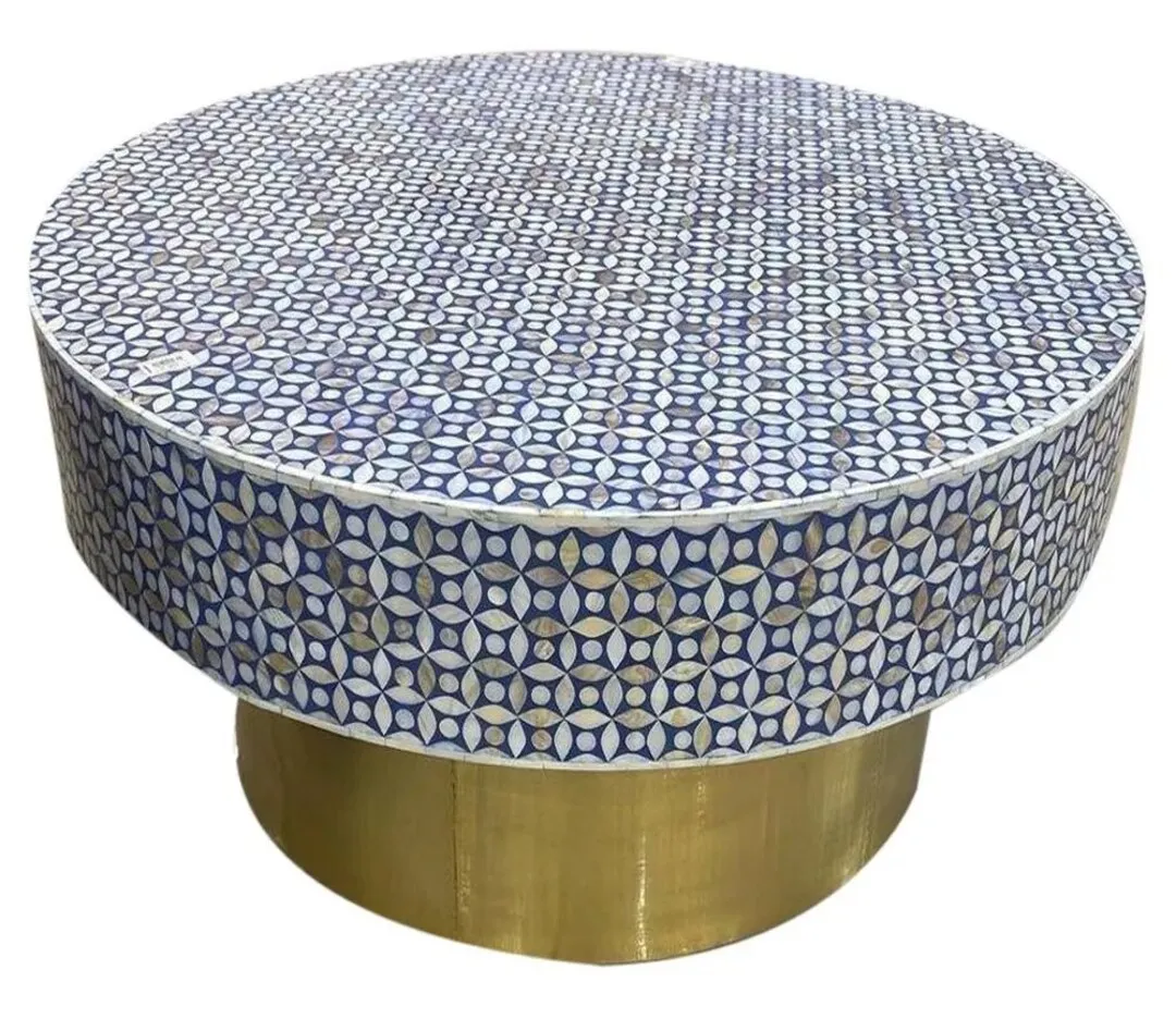 Luxury Coffee Table Mop Inlay Bone Inlay for Home & Office