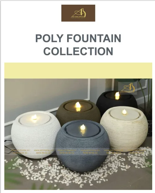 Lightweight WF065H110 Concrete Water Feature Poly-Fiberglass Garden ...