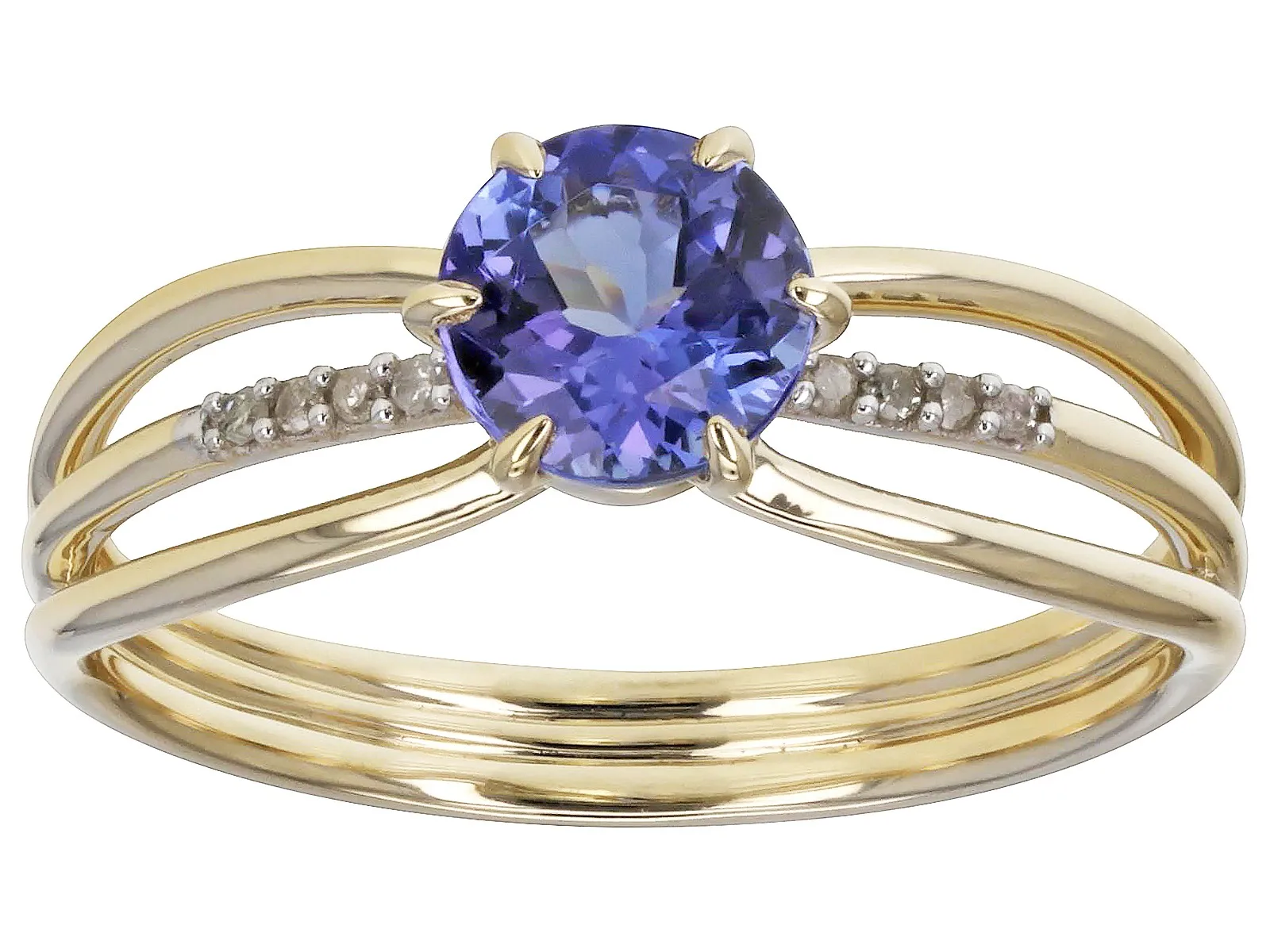 Twilight Sparkle: Blue Tanzanite 10k Yellow Gold Ring | A Dazzling ...