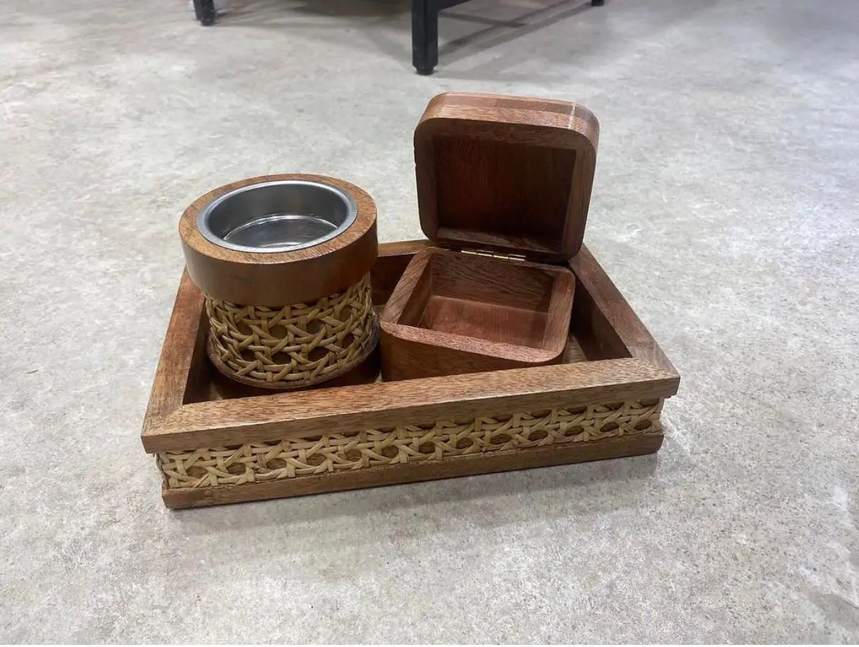 New Ramadan Collection Of Handmade Wooden Bakhoor Burner Set For ...