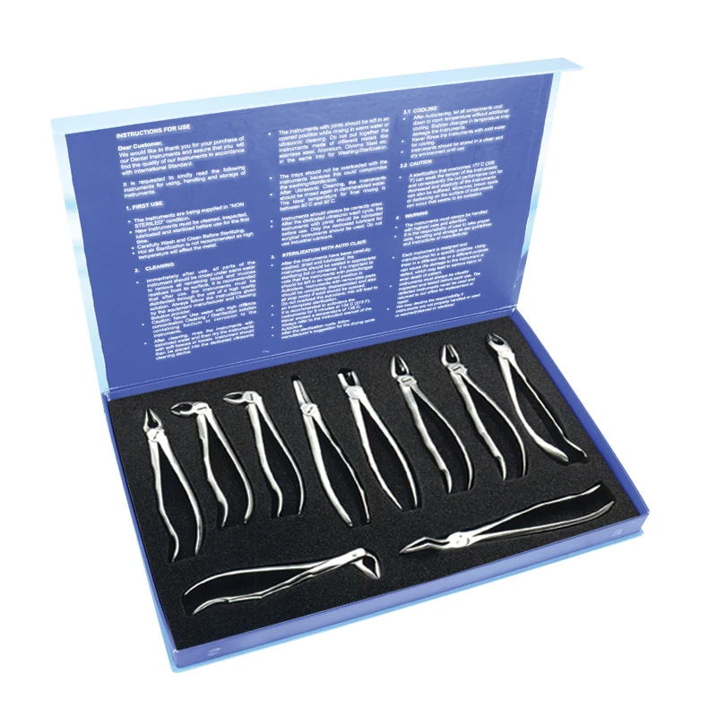 Tooth Extracting Forceps Set Of 10 Pieces Dental Instruments Surgical ...
