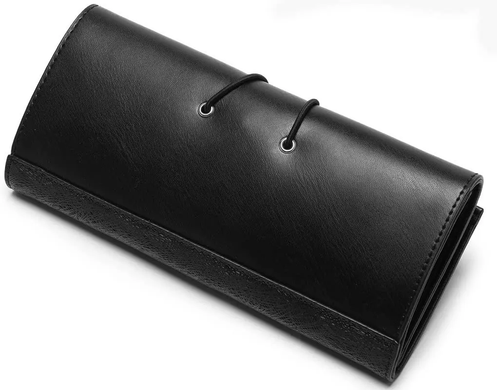 Genuine Leather Salon Hairdressing Scissors & Combs Holder Roll up Case ...