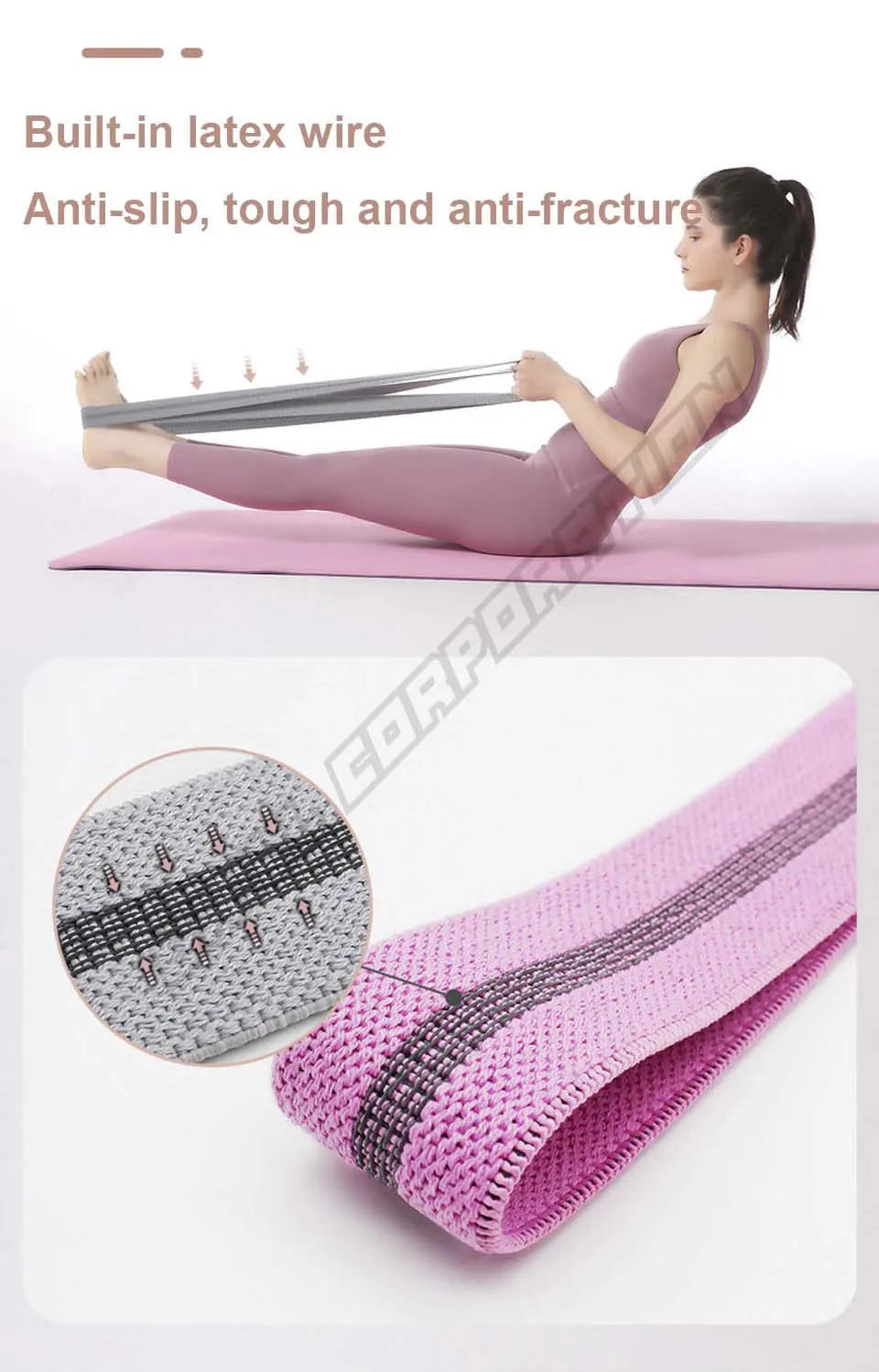 Long Hip Circle Band Heavy Duty Resistance Band Gym / Home Yoga Workout ...