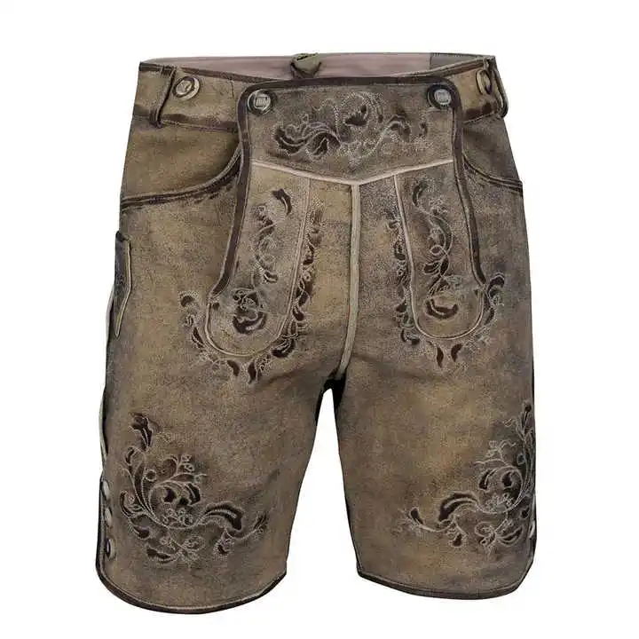 German Austrian Lederhosen for Men Vintage Distressed Leather Shorts ...