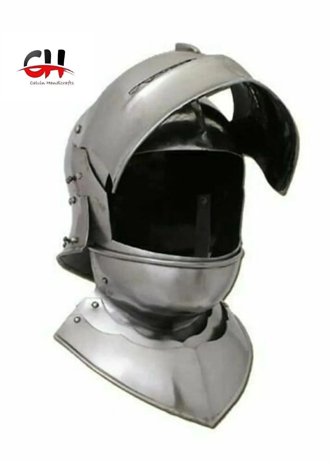 Click to Enlarge Medieval Gothic Sallet with Bevor Knight Helmet Made ...